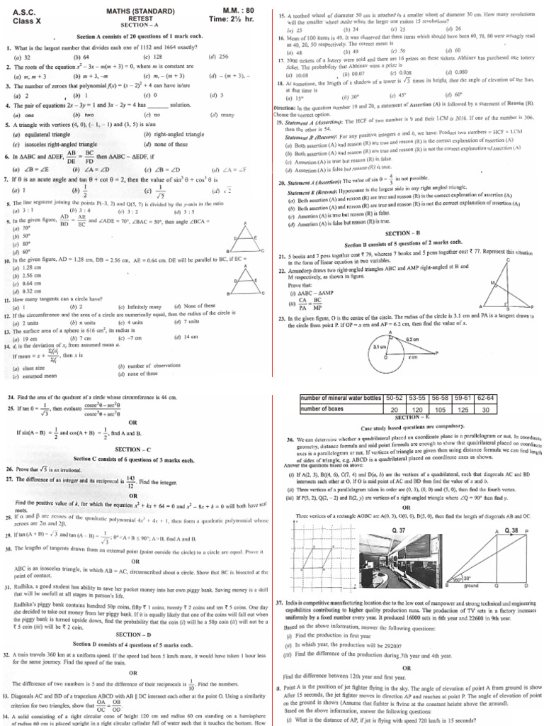 ClassX Maths EAD Paper1 24feb23 | PDF