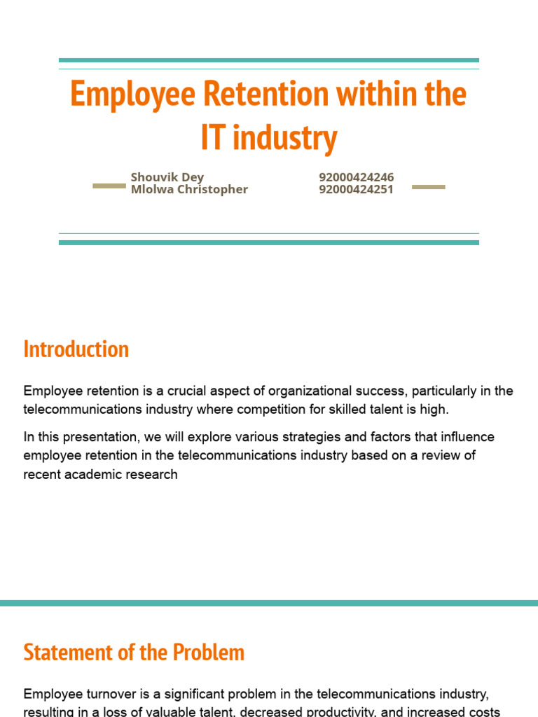Employee Retention Strategies in Telecom | PDF | Employee Retention ...