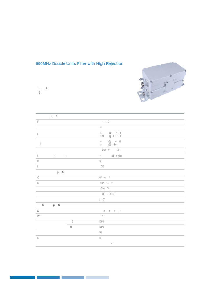 900MHz High Rejection Filter Specs | PDF