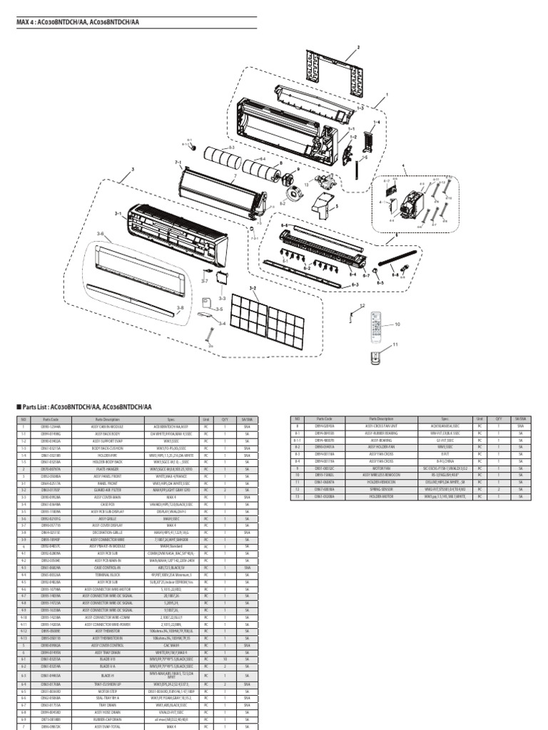 AC0+30+36+BNTDCHAA Exploded+Parts+View 10142021 | PDF