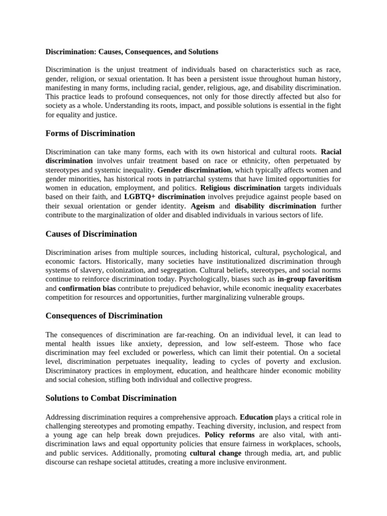 Discrimination | PDF | Discrimination | Social Exclusion