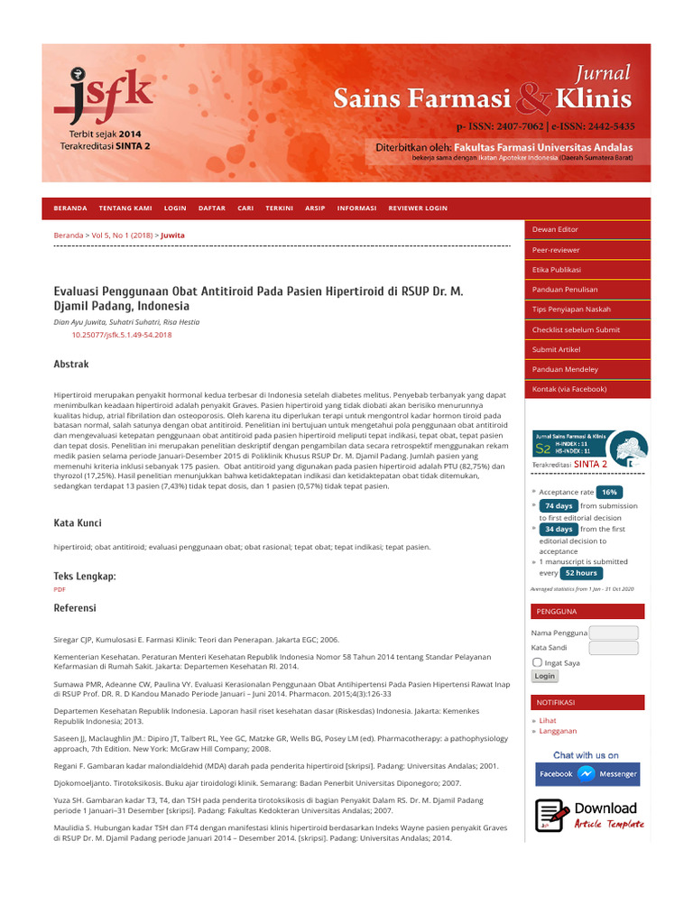 Evaluasi Penggunaan Obat Antitiroid Pada Pasien Hipertiroid Di RSUP Dr ...