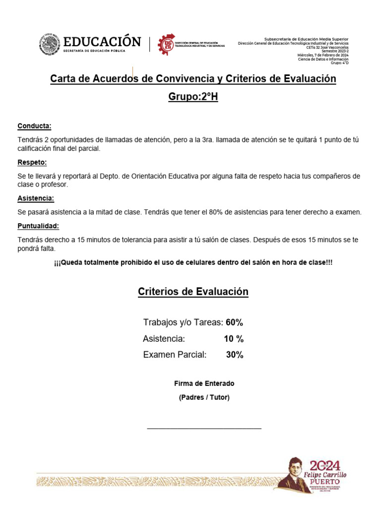 Normas y Evaluación en CETis 32 | PDF