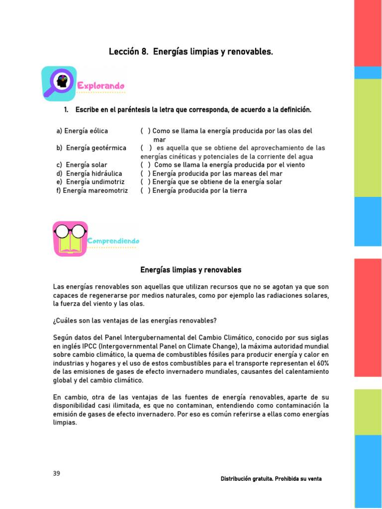 Energías Limpias: Tipos y Ventajas | PDF | Energía renovable | Energía ...