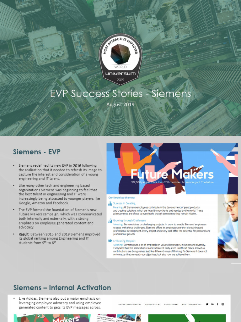 Siemens EVP Success Story | PDF | Facebook | Business