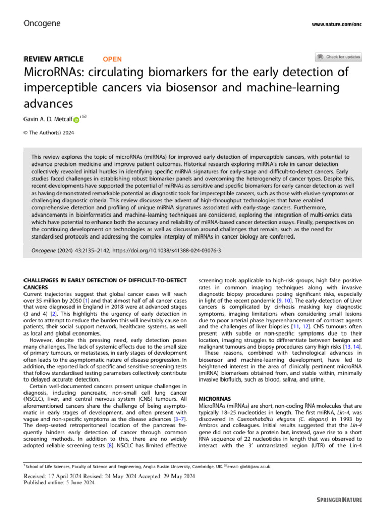 MicroRNA Circulating (1) | PDF | Micro Rna | Dna Sequencing