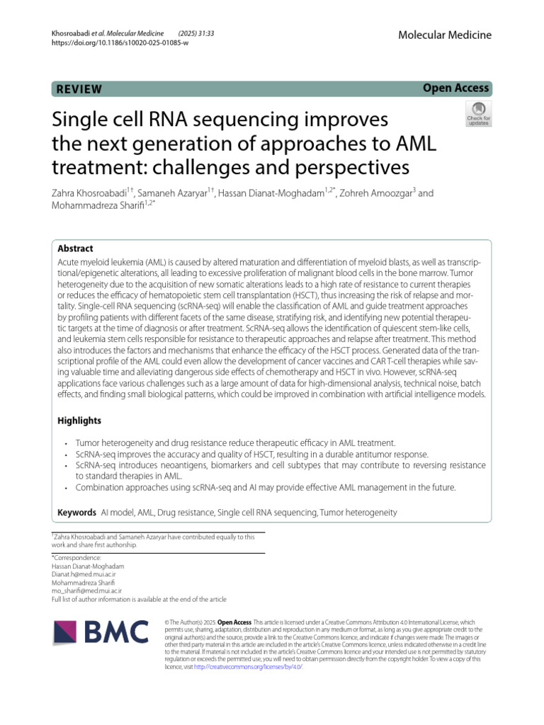 Single Cell RNA Seq.6 | PDF | Hematopoietic Stem Cell Transplantation | Leukemia