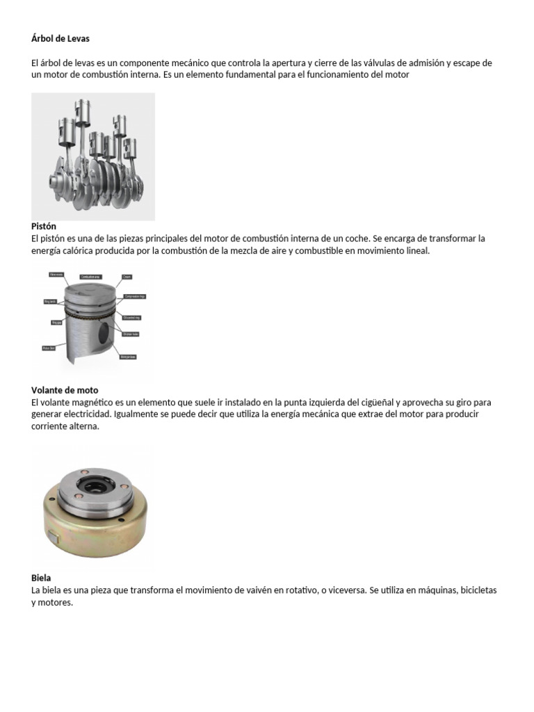 Componentes Clave del Motor | PDF