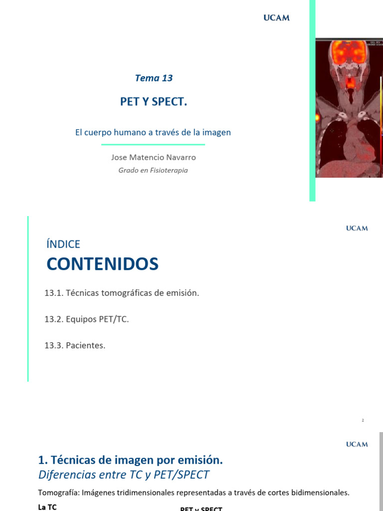 Técnicas de Imagen PET y SPECT | PDF | Tomografía de emisión de positrones | Imagenes medicas