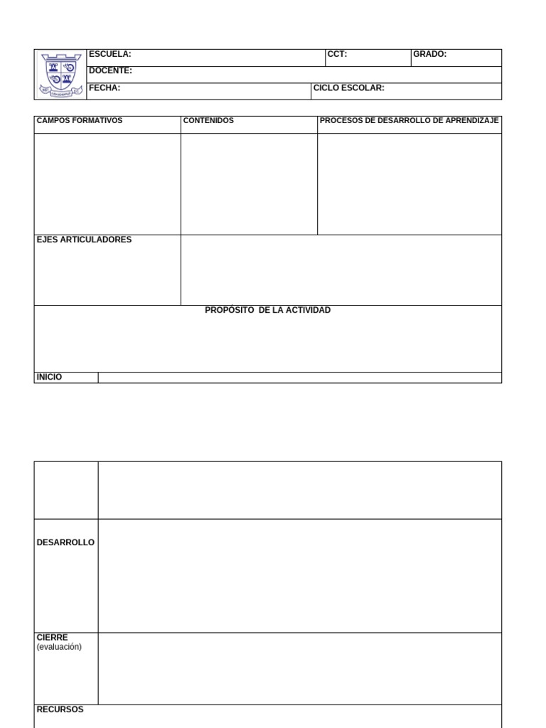 Planeación Preescolar Nem Vacío | PDF