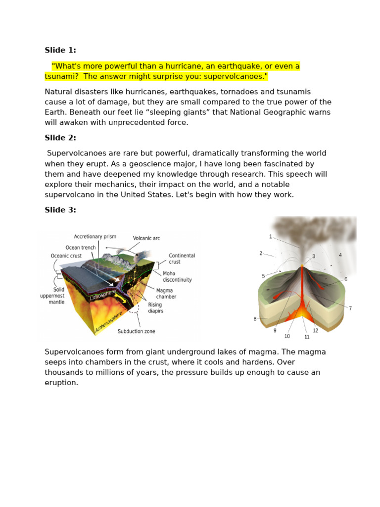 Understanding Supervolcanoes' Power | PDF