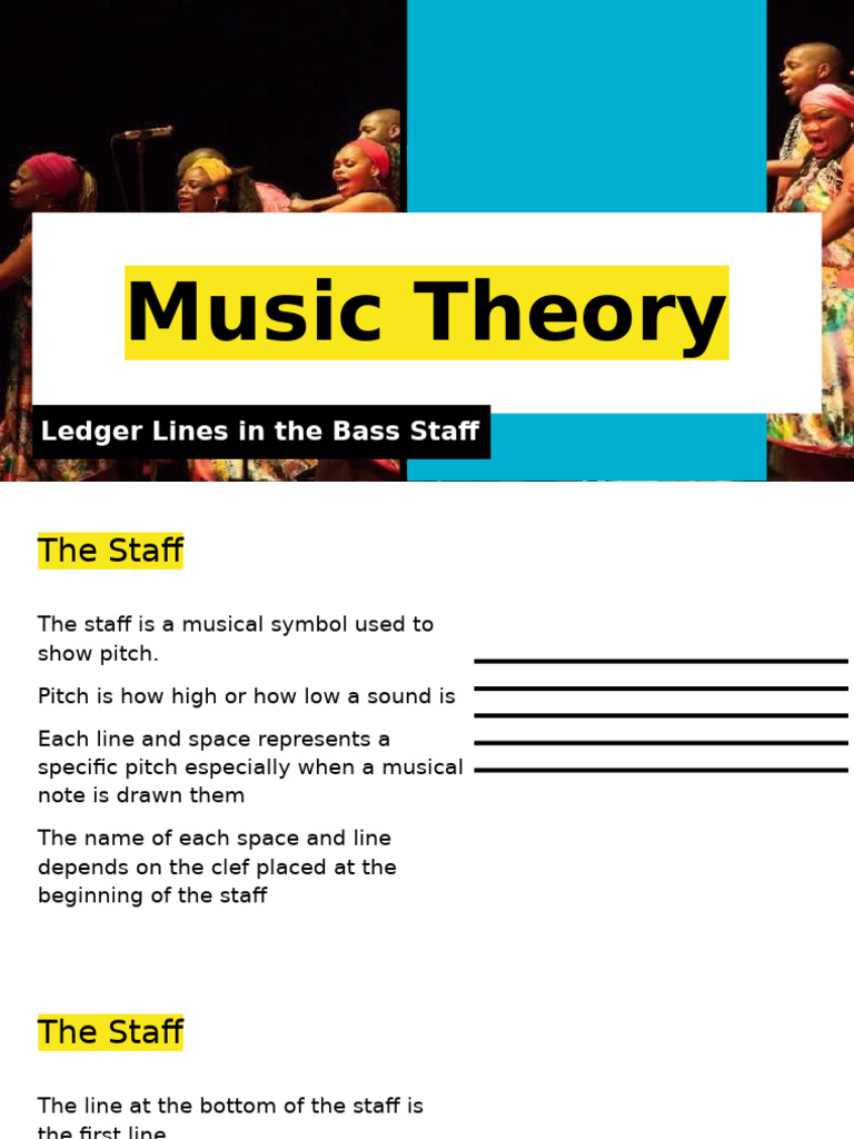 Grade 1 Music Theory The Staff Bass Clef and Ledger Lines | PDF