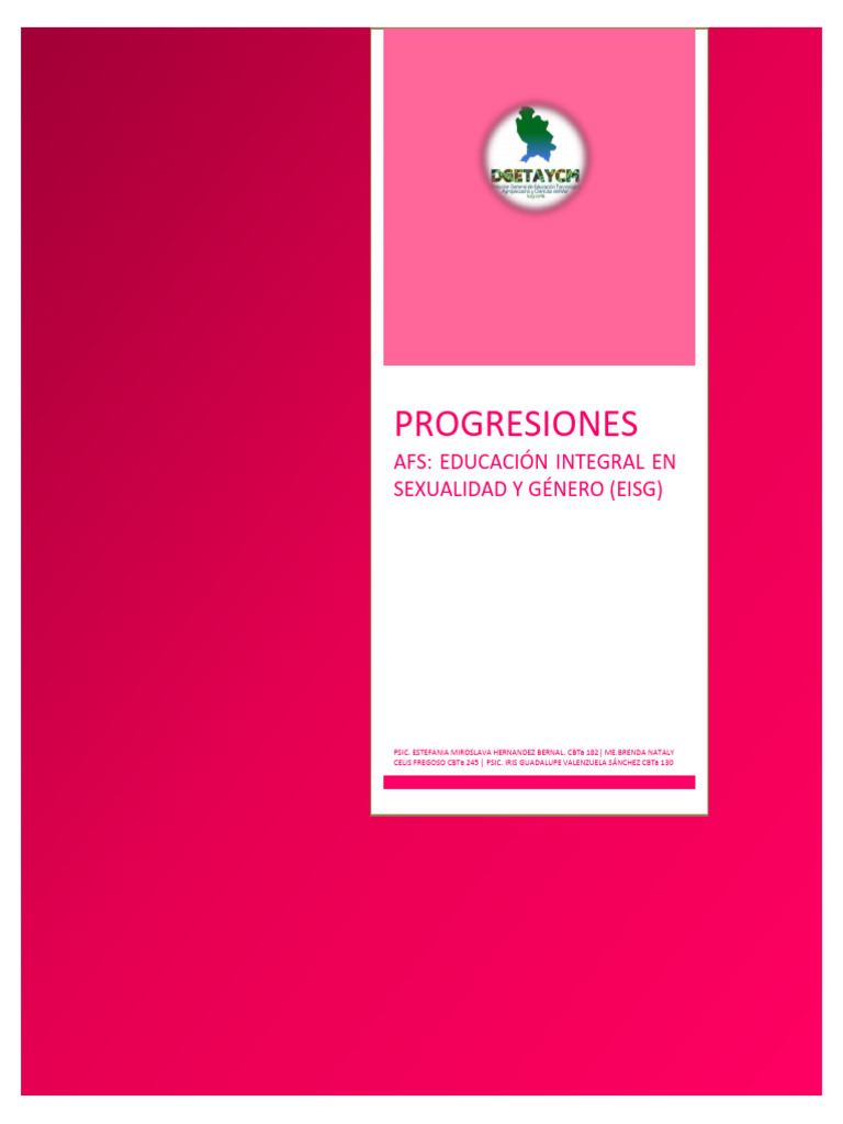 Progresiones EISYG Nayarit | PDF | La sexualidad humana | Las emociones