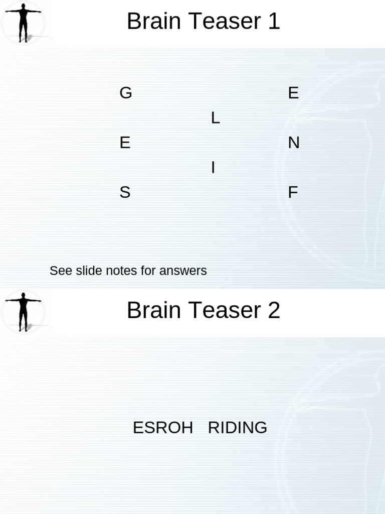 Brainteasers - Answers On Slide Notes | PDF
