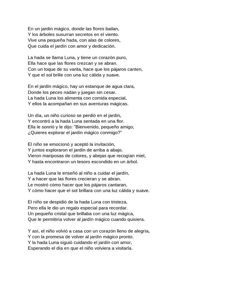 Poema El Jardin | PDF