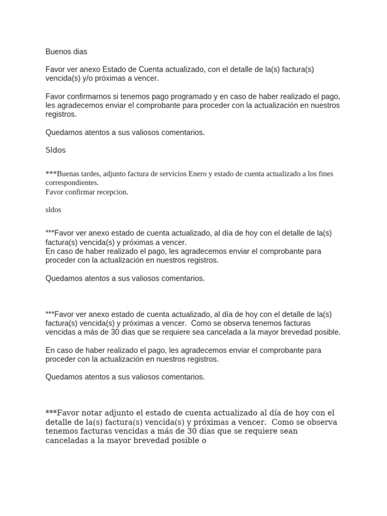 Formato Correo CXC | PDF