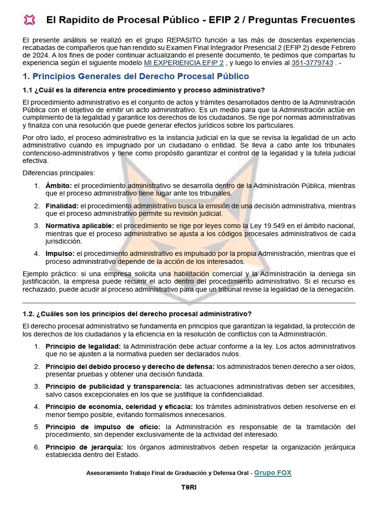 Guía EFIP 2: Derecho Procesal Público | PDF | Habeas corpus | Ley procesal