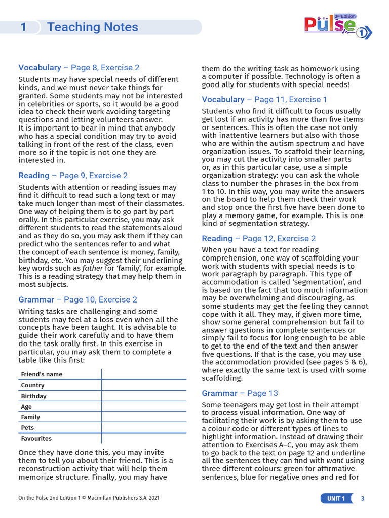 Teaching Strategies for Special Needs Students | PDF | Reading ...