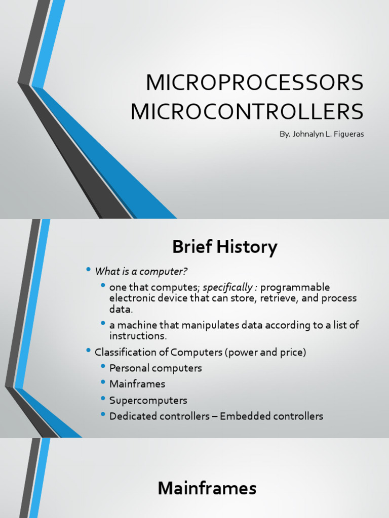 01 Microprocessors-Microcontrollers | PDF | Microcontroller | Central Processing Unit