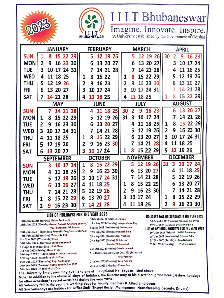 Holiday List 2023 | PDF