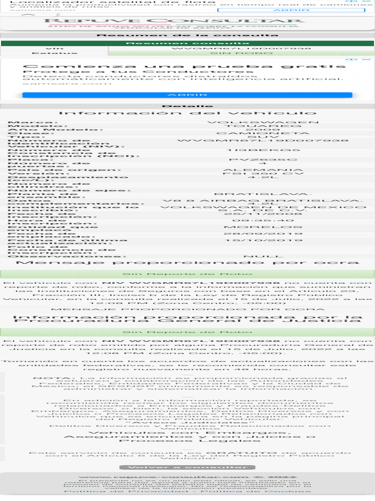 Repuve Consulta ¿Cómo Saber Si Un Auto o Moto Es Robada | PDF | Vehículos | Vehículos terrestres