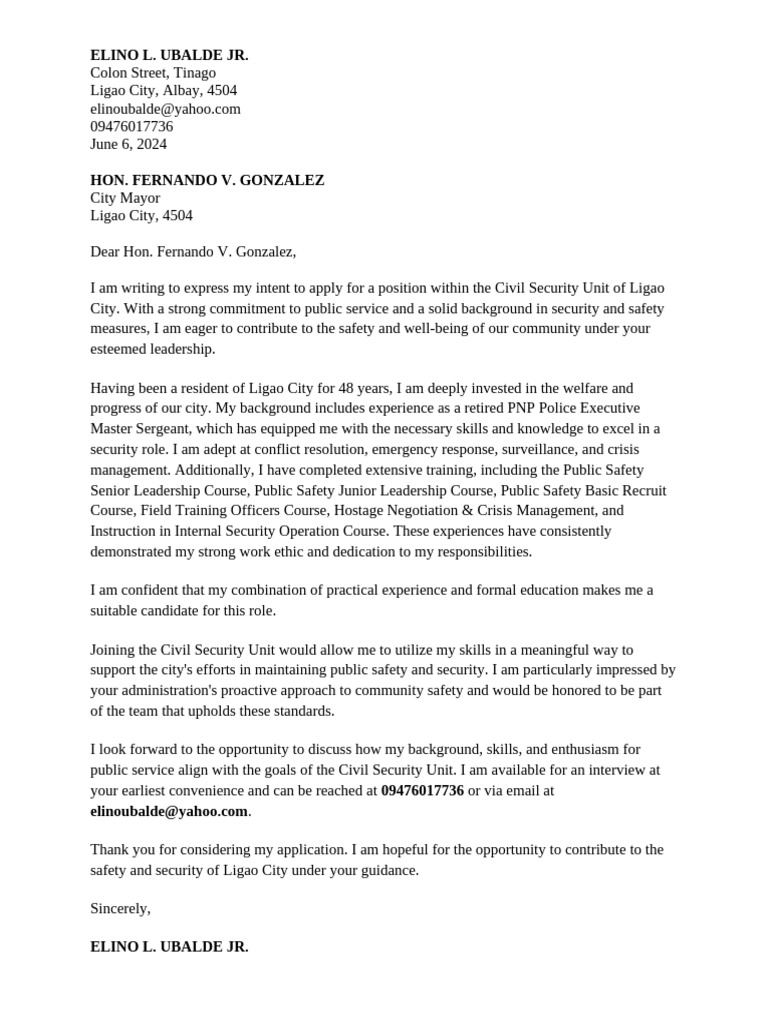 Letter of Intent Ubalde | PDF