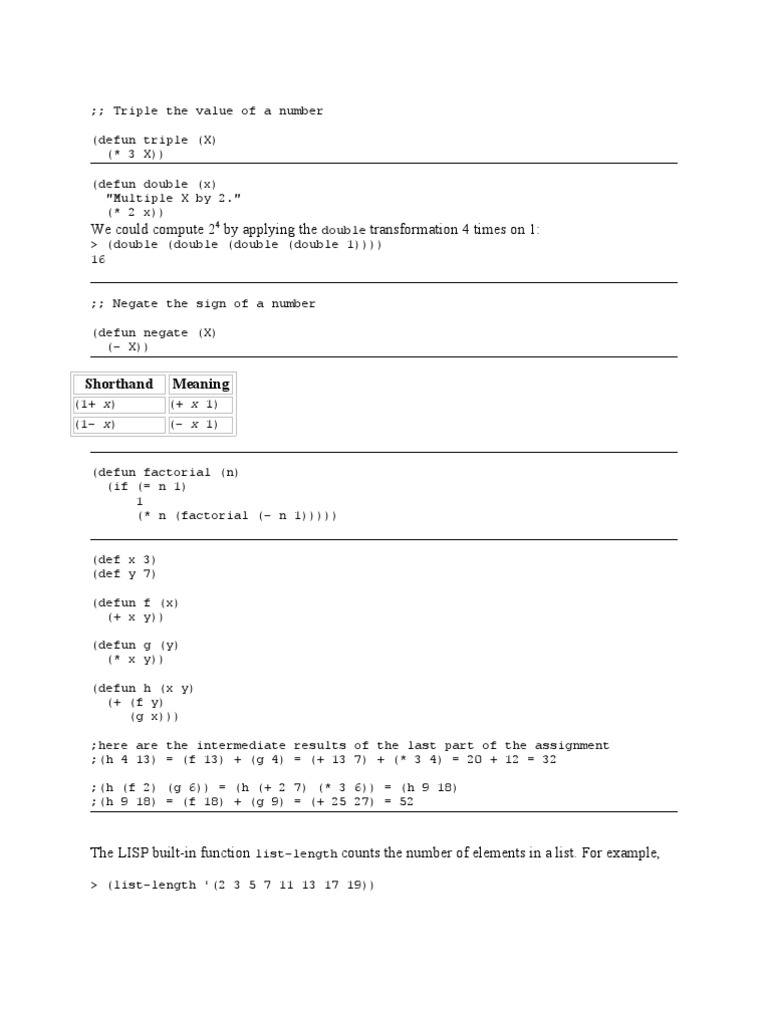 Ex LISP | PDF | Subroutine | Discrete Mathematics