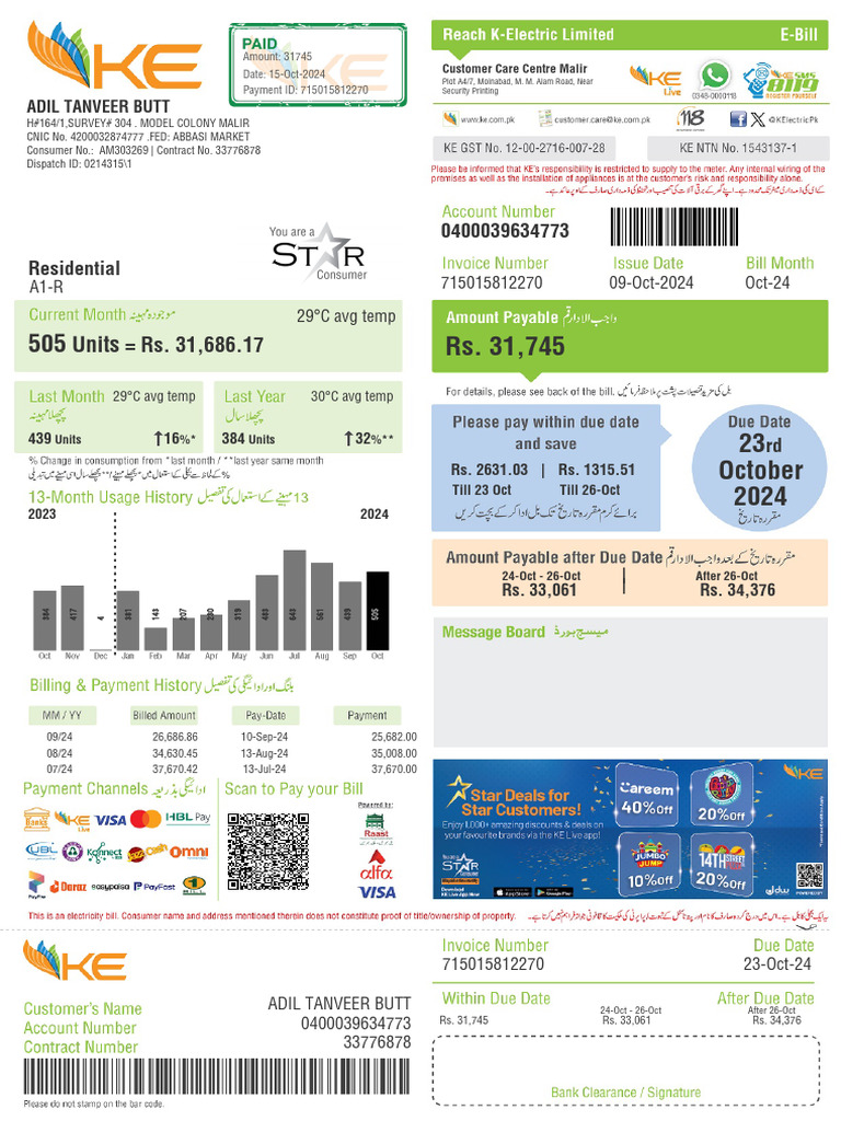 Units: Adil Tanveer Butt | PDF | Fee | Tariff