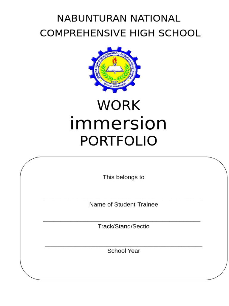 Student Work Immersion Portfolio | PDF