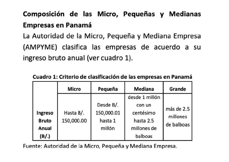 Composición de Las Pymes en Panamá | PDF