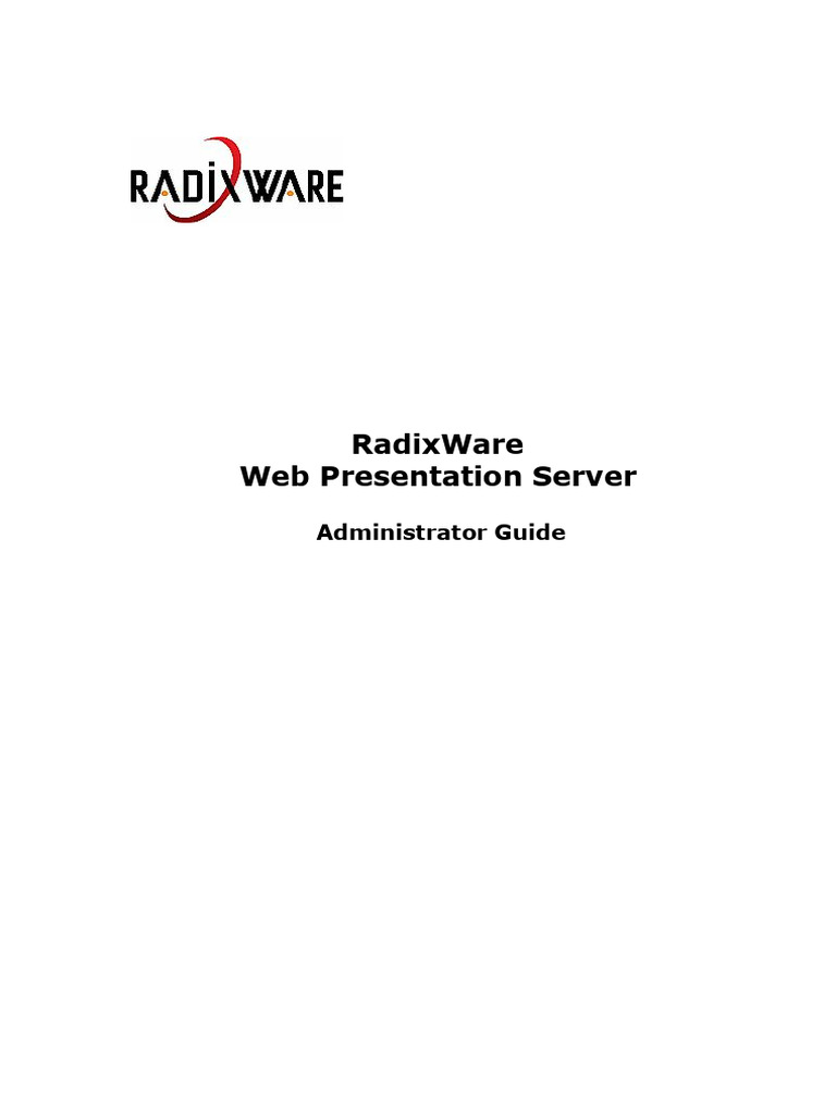 RW Web Presentation Server AdministratorGuide (E) | PDF | World Wide Web | Internet & Web