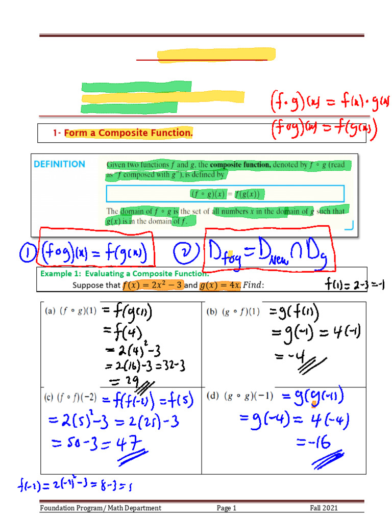 6 1 Composite Functions Fall 2021 G002 Pdf Function Mathematics Calculus