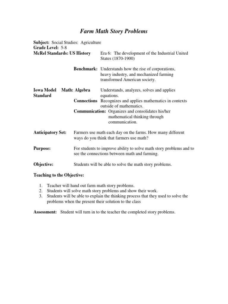 Farm Math: Crop Yield Calculations | PDF | Mathematics | Cattle