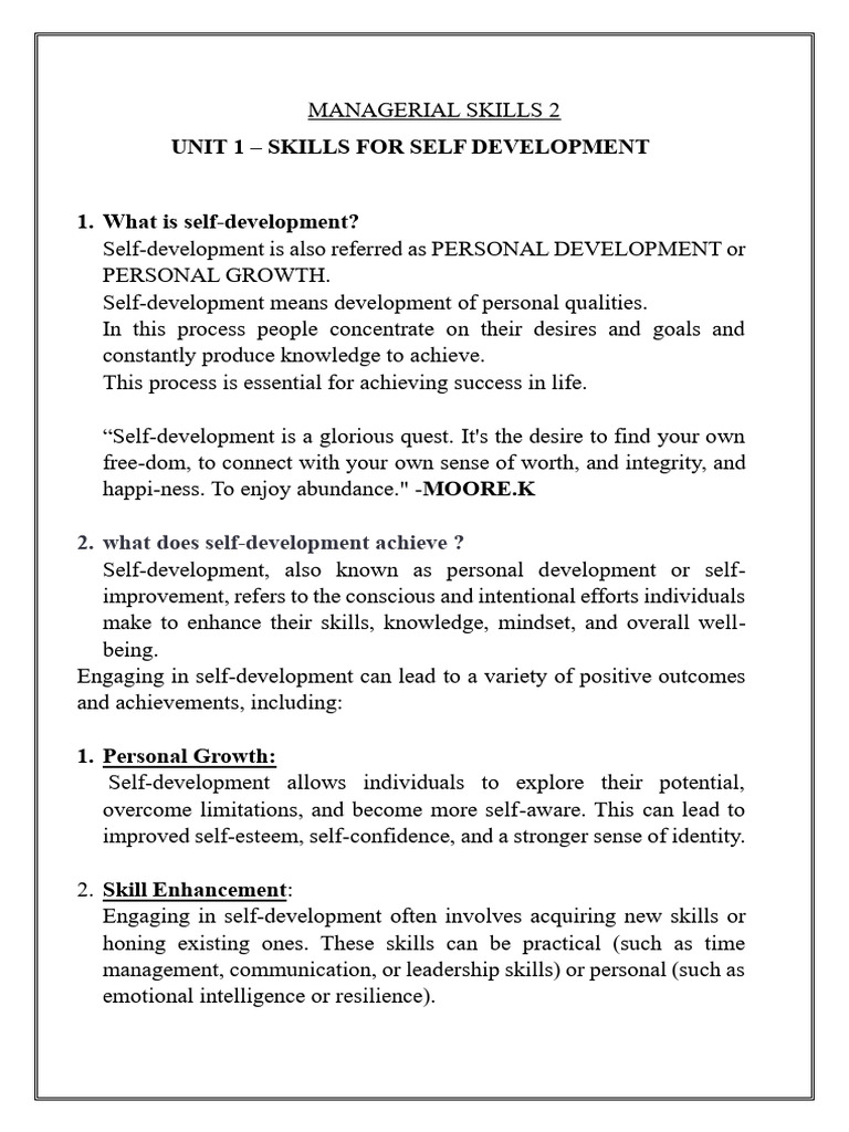 MANAGERIAL SKILLS 2 | PDF | Personal Development | Swot Analysis