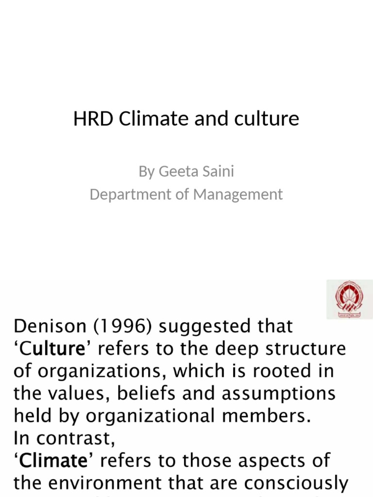 Hrd Climate and Culture | PDF | Performance Appraisal | Leadership