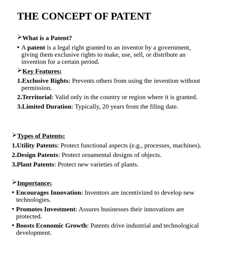The Concept of Patent | PDF