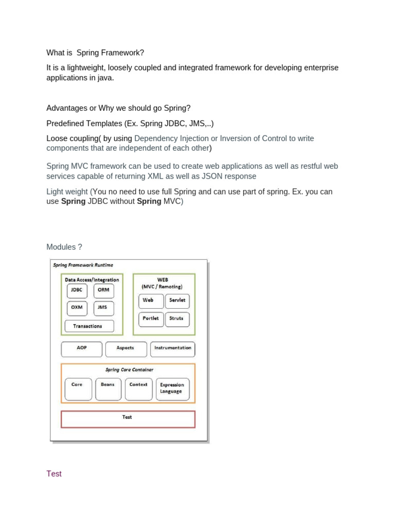 What Is Spring Framework-2 | PDF | Spring Framework | Information ...