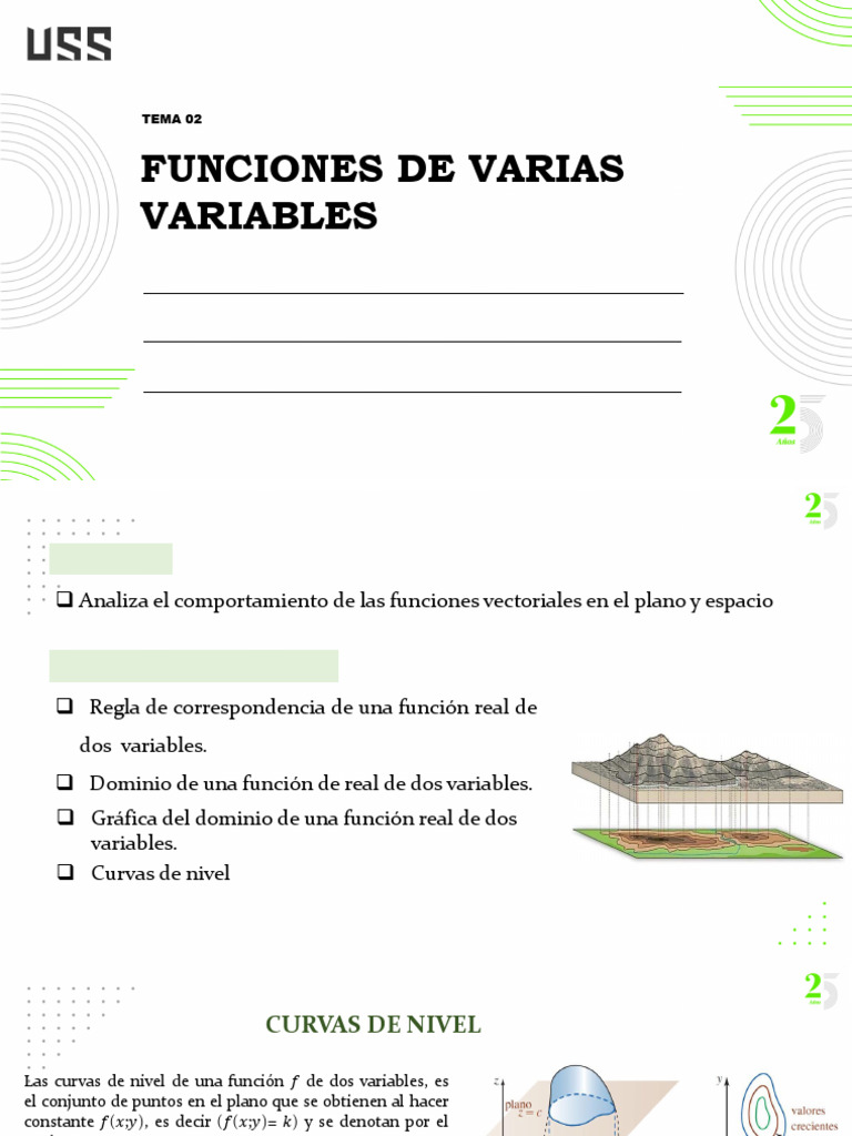 CLASE 02 - Funciones de Varias Variables - Curvas de Nivel | PDF