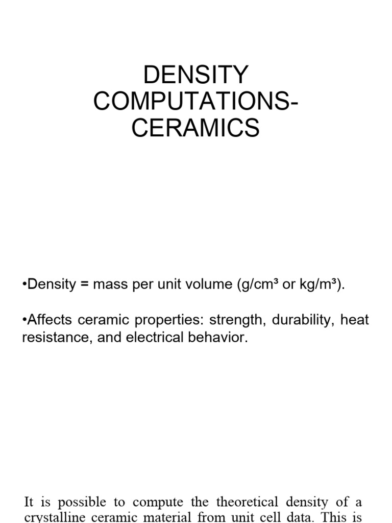 Density Computations For Ceramics | PDF