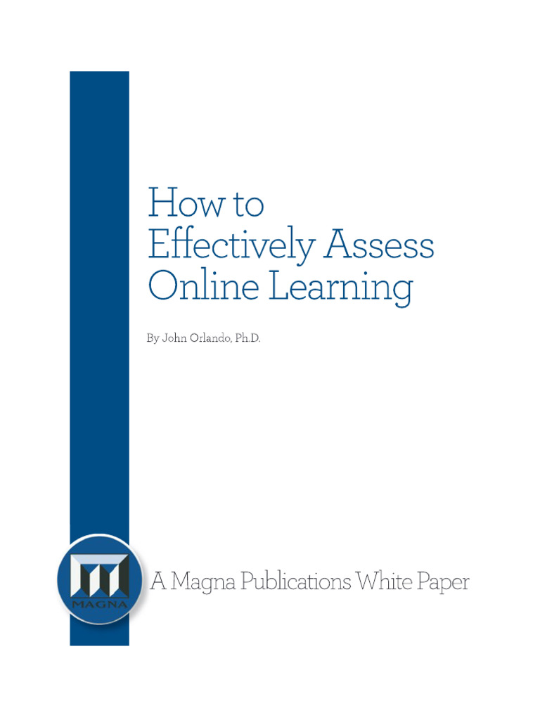 How To Effectively Assess Online Learning | PDF