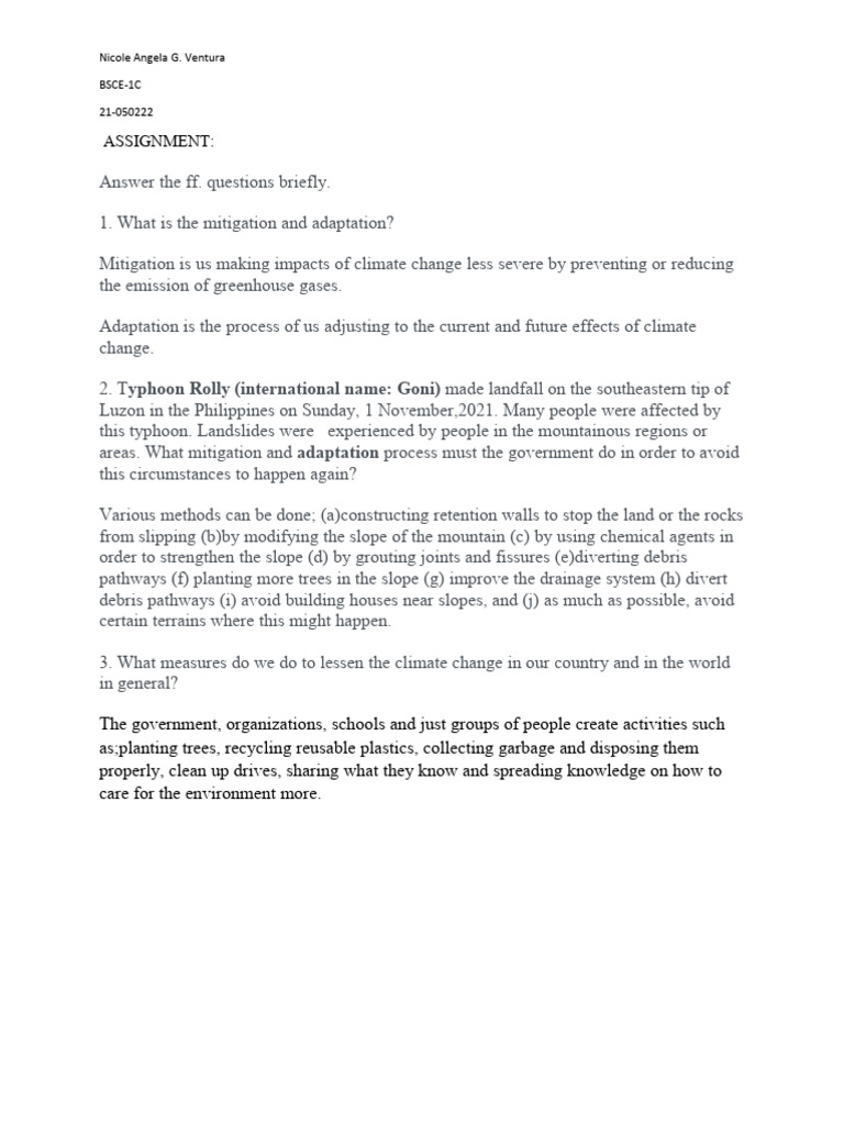 Assignment in Climate Change | PDF