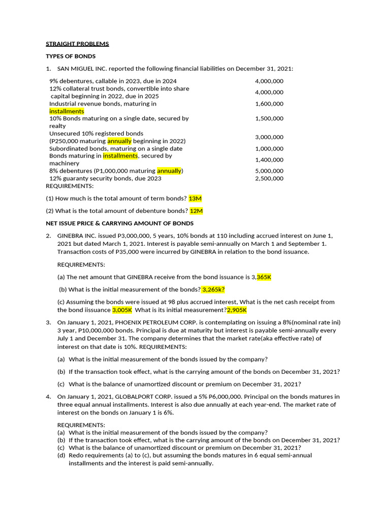 Bonds Payable Analysis and Quiz | PDF | Bonds (Finance) | Interest