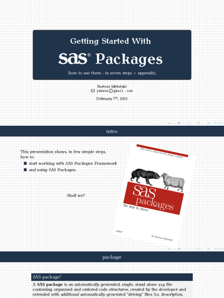 Getting Started With SAS Packages | PDF | Computer File | Sas (Software)