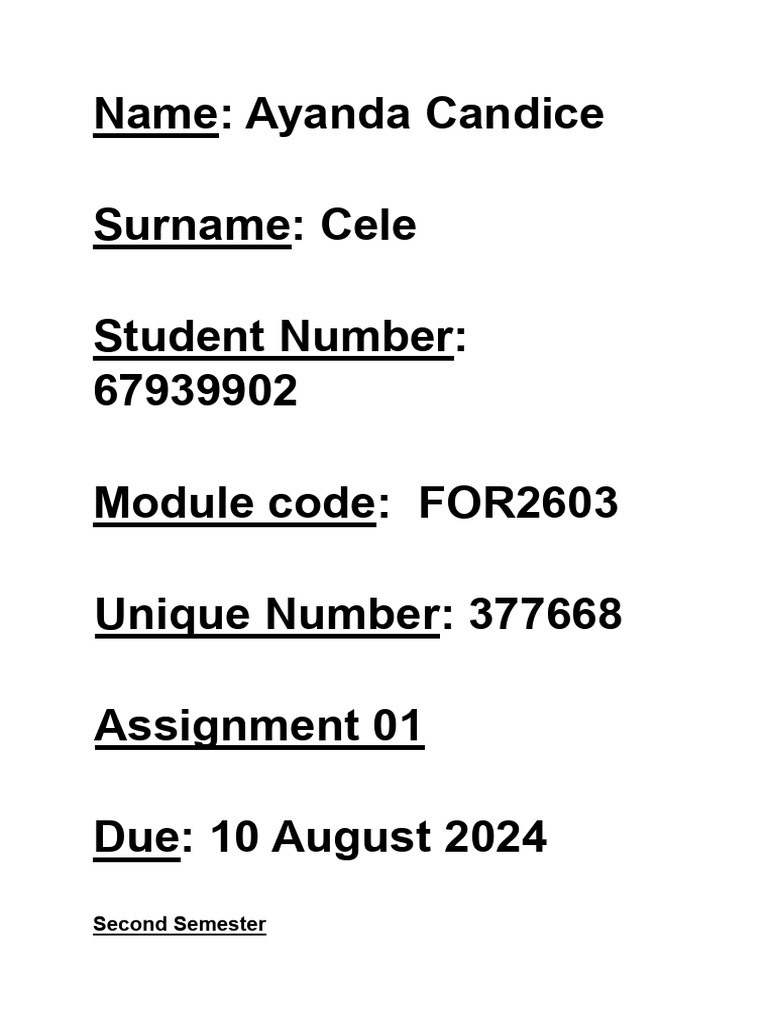 FOR2603 Assign 1 Final | PDF | Fraud | Forgery