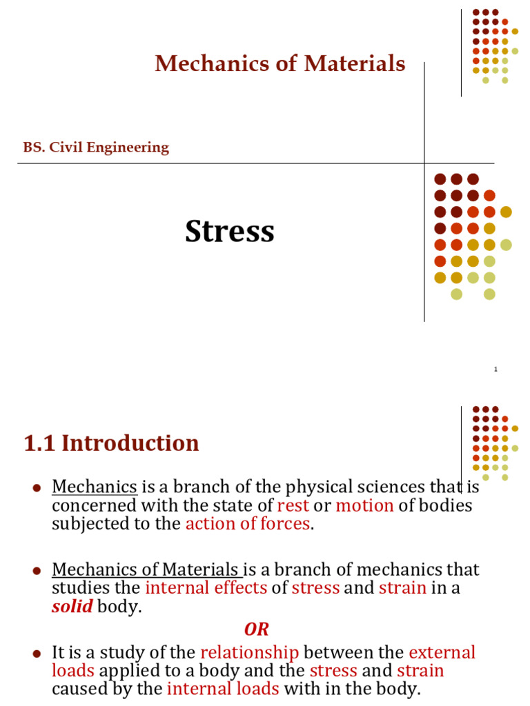 Mechanics of Materials: Stress Analysis | PDF | Stress (Mechanics ...