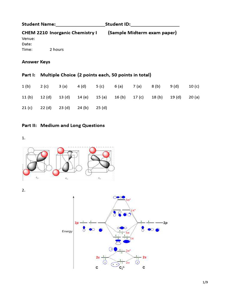 Samplemidterm - Answer Keys | PDF