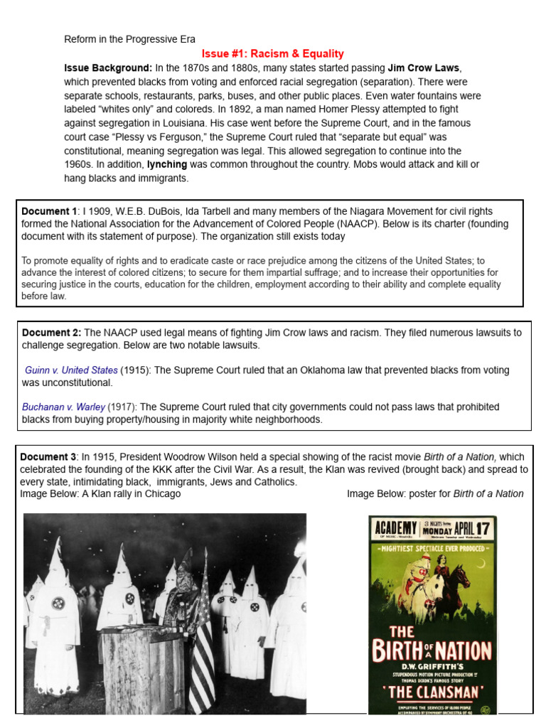 Assessing The Progressive Era Documents | PDF | Progressivism In The ...