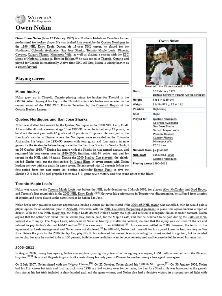 Owen_Nolan | PDF | Sports | Ice Hockey