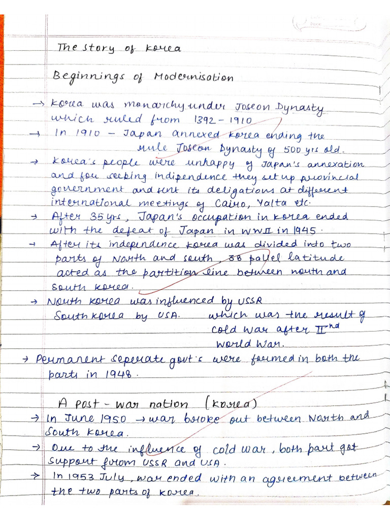 Story of Korea Notes | PDF