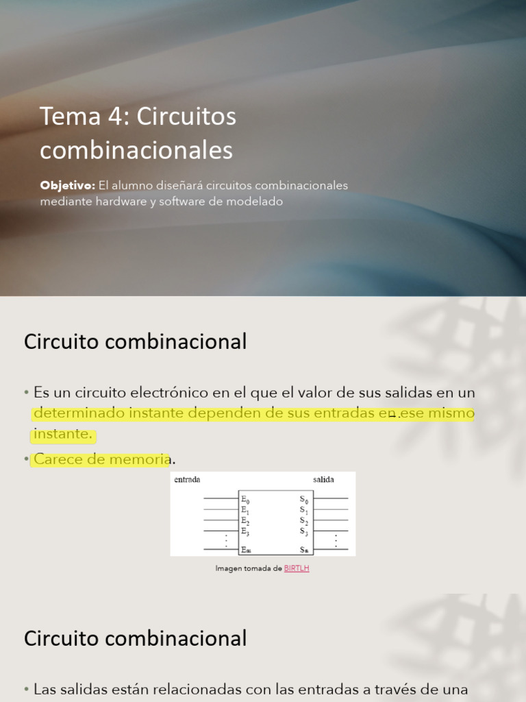 Tema 4 - Circuitos Combinacionales - 241015 - 193901 | PDF | Informática teórica | Matemáticas ...